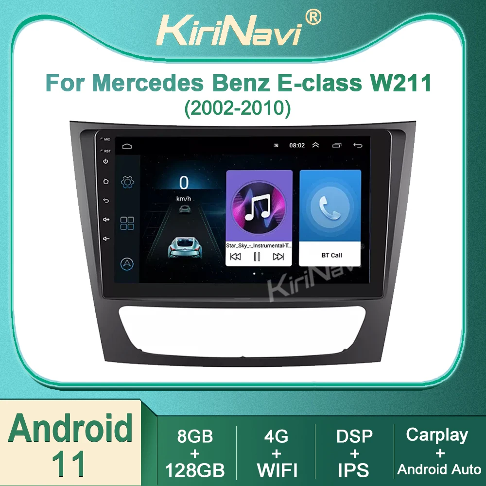 Android 11 rádio automático para mercedes benz classe e w211 e200 e220 e300 e350 e240 cls 2002 ...