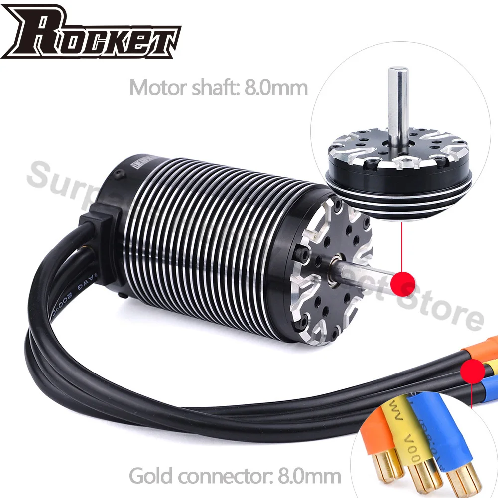 Rocket 5692 Sensorless Brushless Motor 730KV 980KV 1090KV for 1/5 1/8 Scale RC Brushless Motor ...