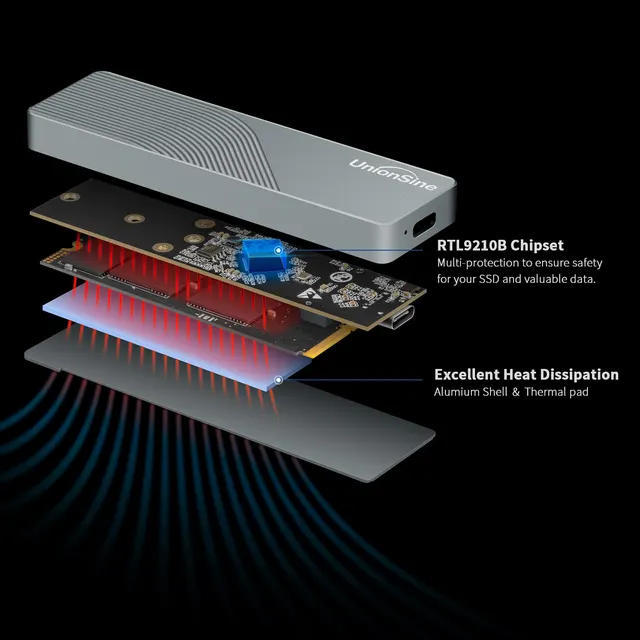 Caja SSD de doble protocolo: transferencia de datos de alta velocidad y ...