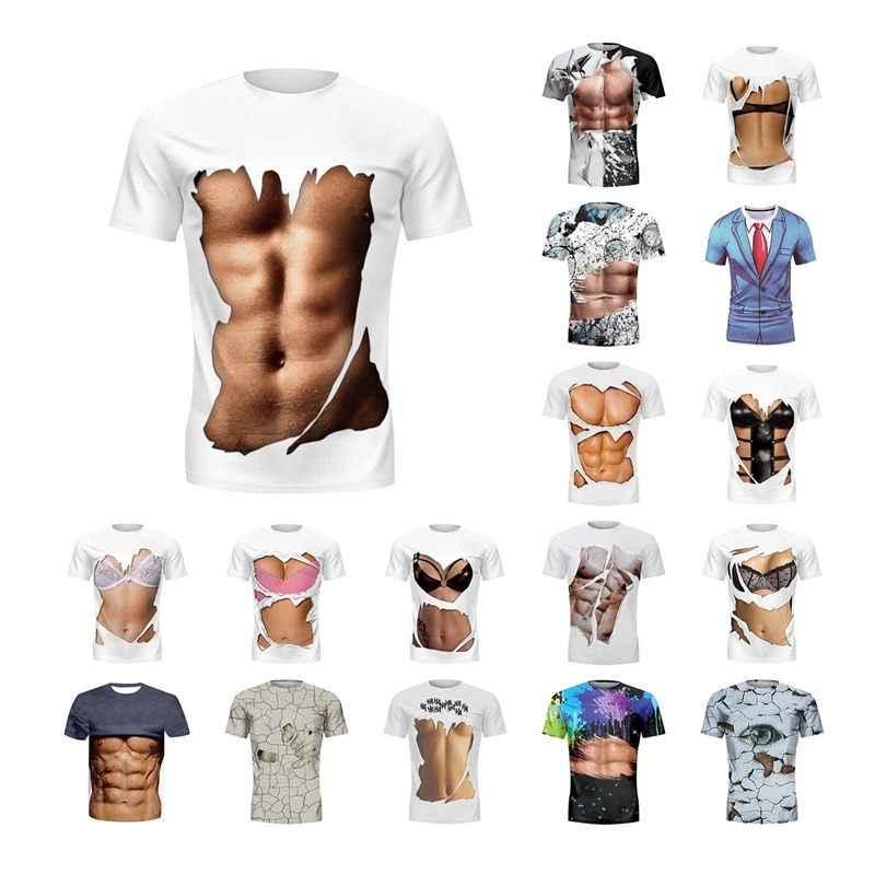 Funny-Muscle-3D-Graphic-Printed-T-shirt-Summer-Unisex-Fashion-Casual ...