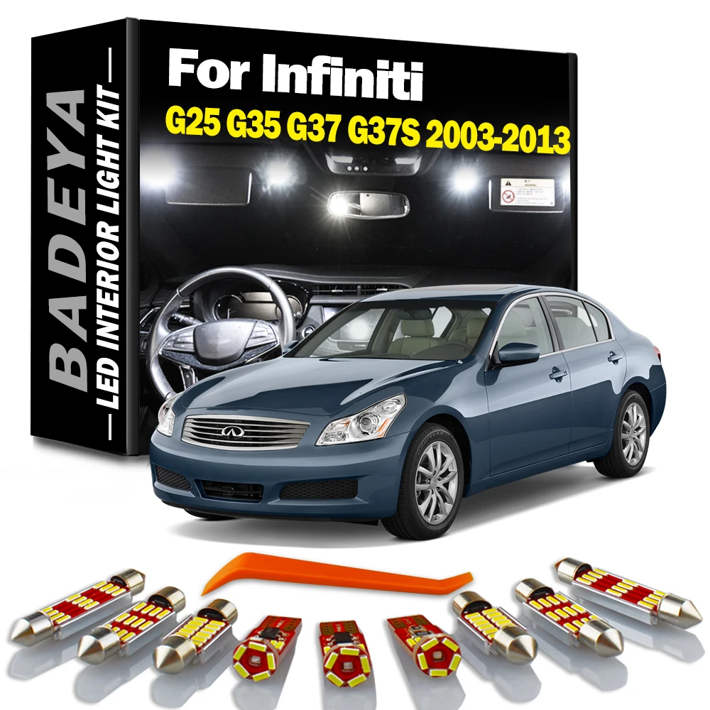 LED Bulb Interior Door Plate Sun Visor Light Kit For Infiniti G25 G35 ...