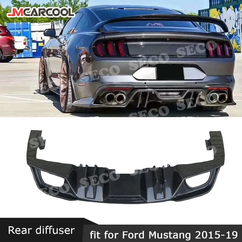 For-Ford-Mustang-2015-2016-2017-2018-2019-Rear-Lip-Diffuser-Fins-Shark ...