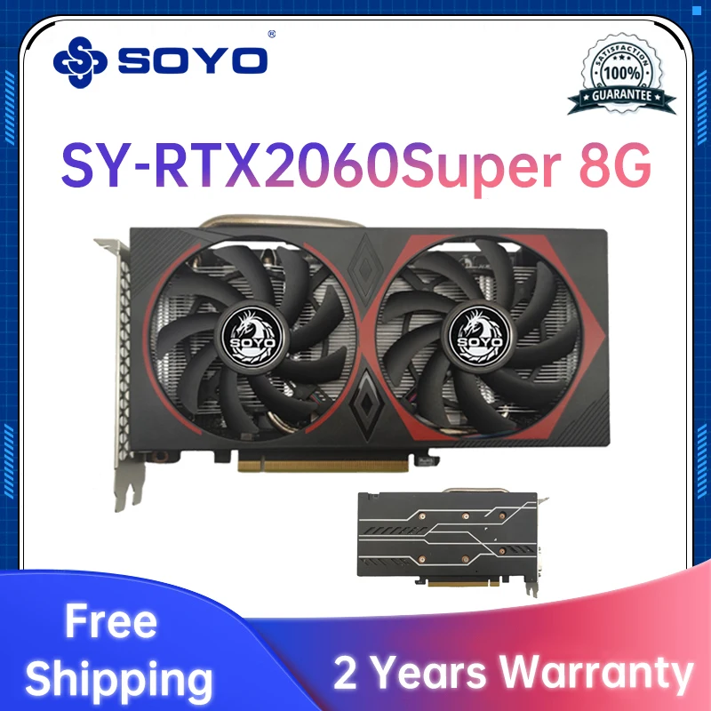 SOYO Nova RTX 2060 Super Placa Gráfica 8GB 256Bit GDDR6 Placa De Vídeo De Jogos para PCIE PCI E3 ...