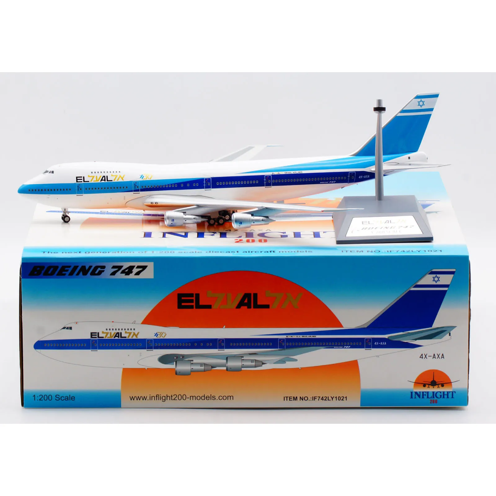 IF742LY1021 Alloy Collectible Plane Gift Inflight 1:200 EL AL ISRAEL ...