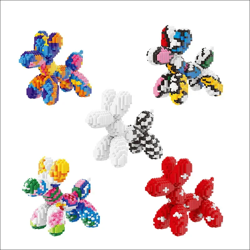 Linkgo Balloon Dog Connection Building Blocks DIY Assembled Colorful ...