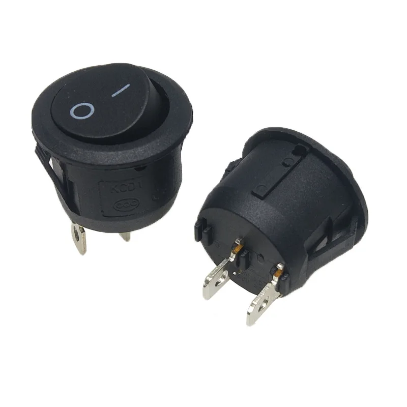 KCD1-20mm-Diameter-Small-Round-Boat-Rocker-Switches-Mini-Black-2-pin-ON ...