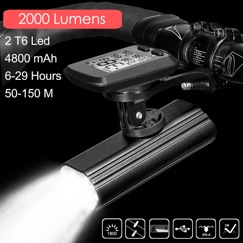 2000-Lumen-Bike-Light-Hoisting-Headlights-USB-Rechargeable-Road-MTB ...