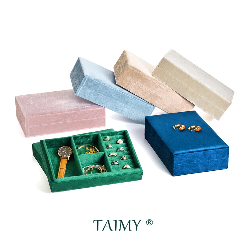 TAIMY-Luxury-Velvet-Travel-Portable-Custom-Logo-Jewelry-Tray-With-Lid ...