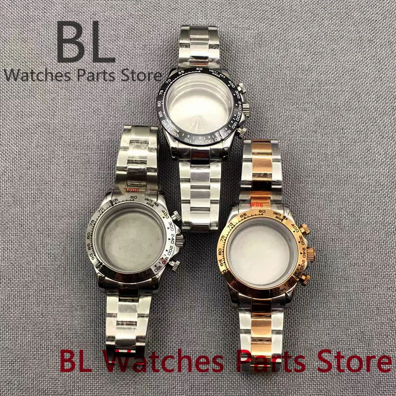 BLIGER-39mm-VK63-Watch-Case-Two-tone-Rose-Gold-For-VK63-VK64-Movement ...