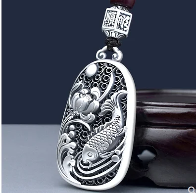 Sterling silver fish car key chain pendant silver jewelry personality ...