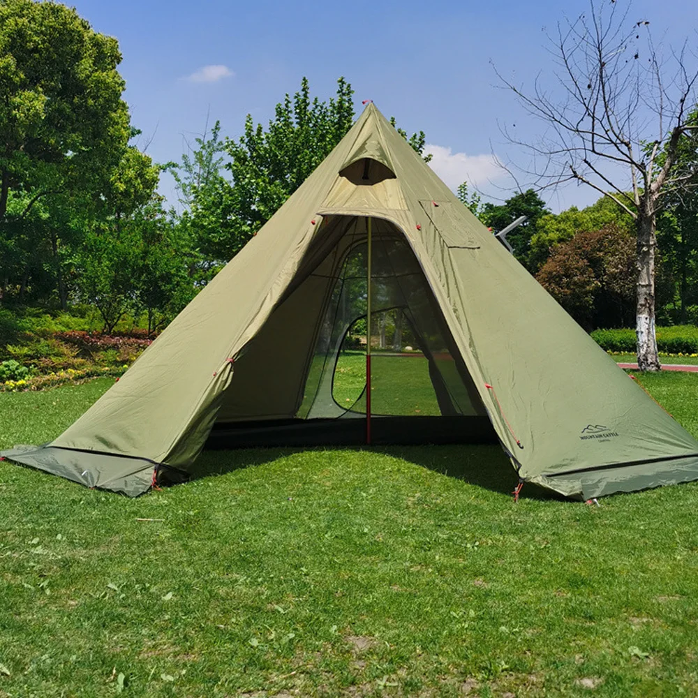 4-6-People-Tipi-Hot-Tent-with-Stove-Jack-Camping-Pyramid-Teepee-Tent ...