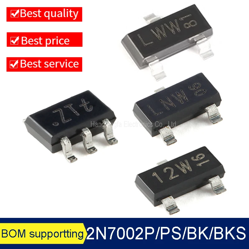 10PCS Original 2N7002 2N7002P PS 2N7002BK 2N7002BKS MARKING 12W LWW ZTt ...