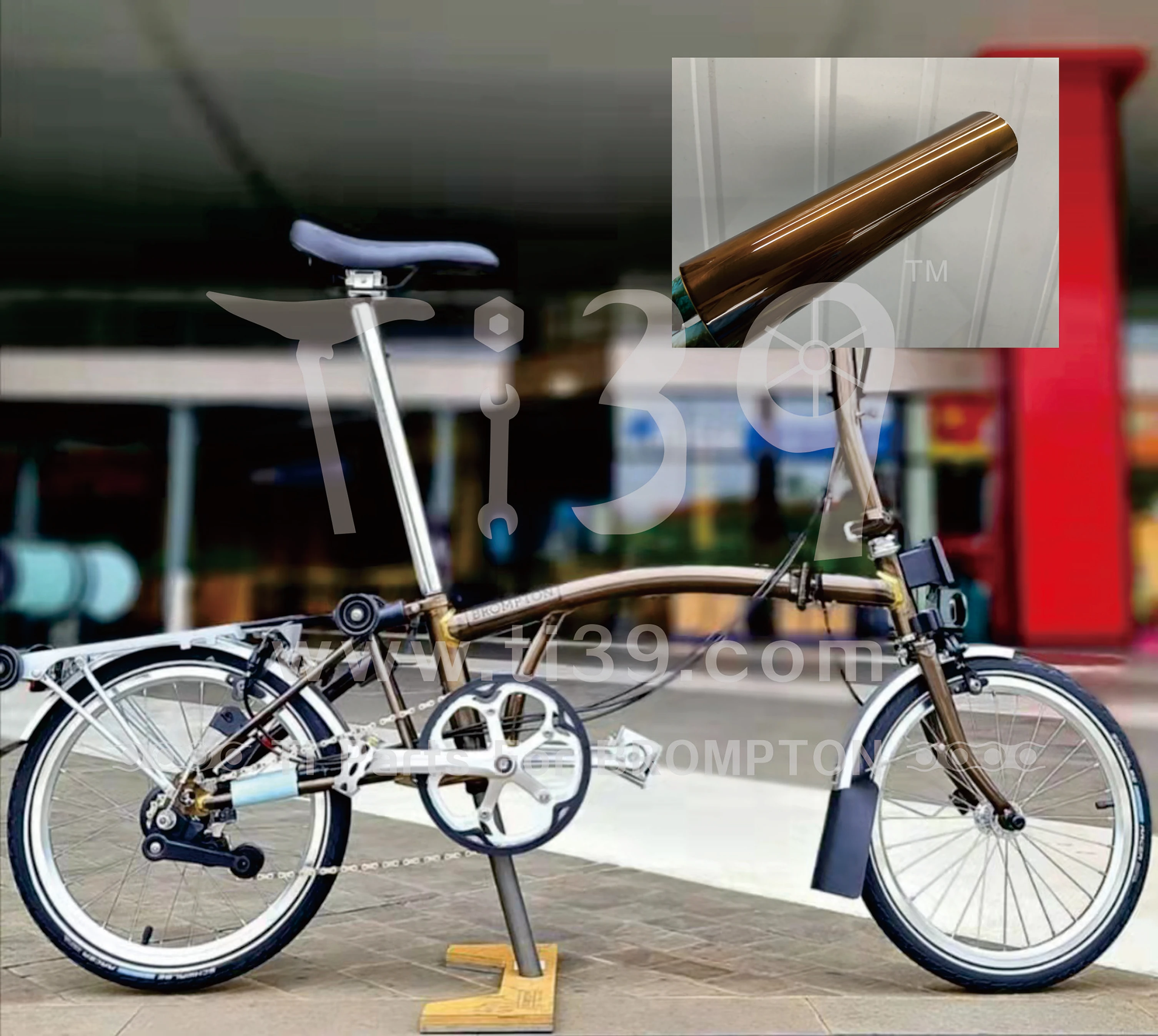 Brompton Titanium Black Lacqure Edition Ti39 &custom Logo - Bicycle ...