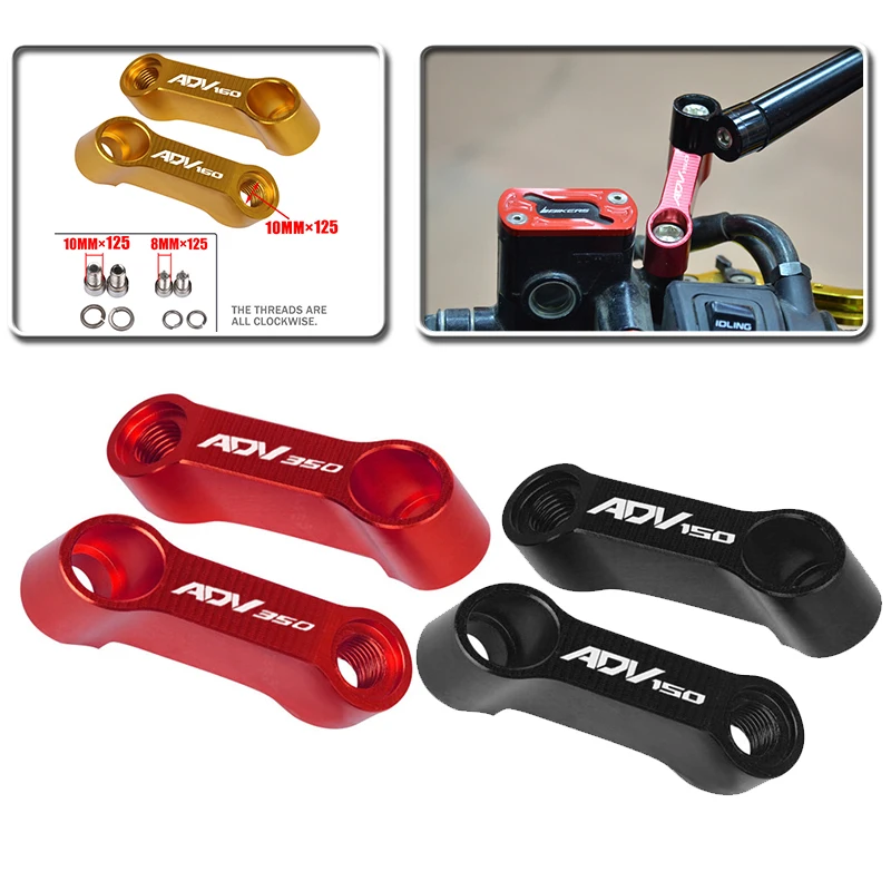 2PCS-Universal-Motorcycle-Rearview-Mirrors-Extension-Riser-Extend ...