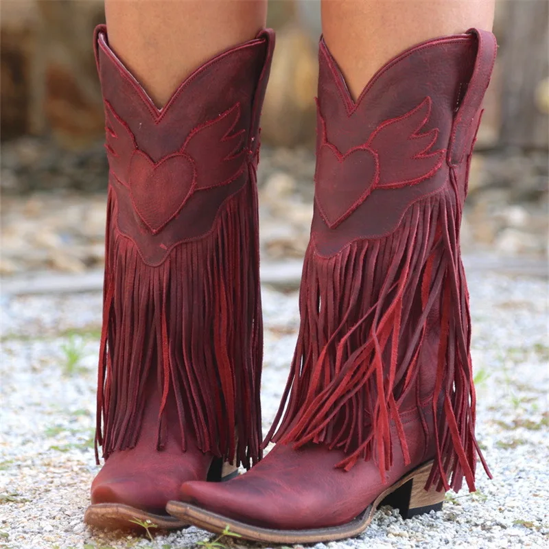 Red Fringe Cowboy Boots