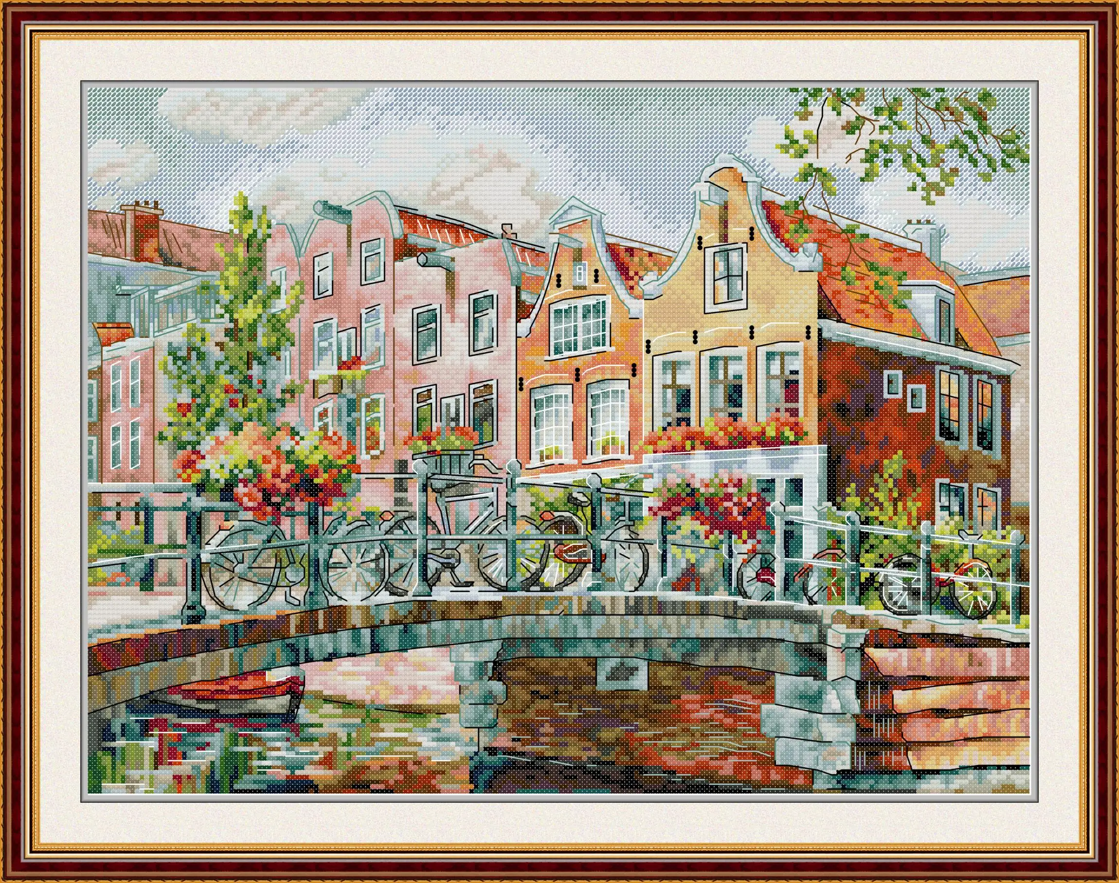 Joy-Sunday-Pre-printed-Cross-Stitch-Kit-Easy-Pattern-Aida-Stamped ...