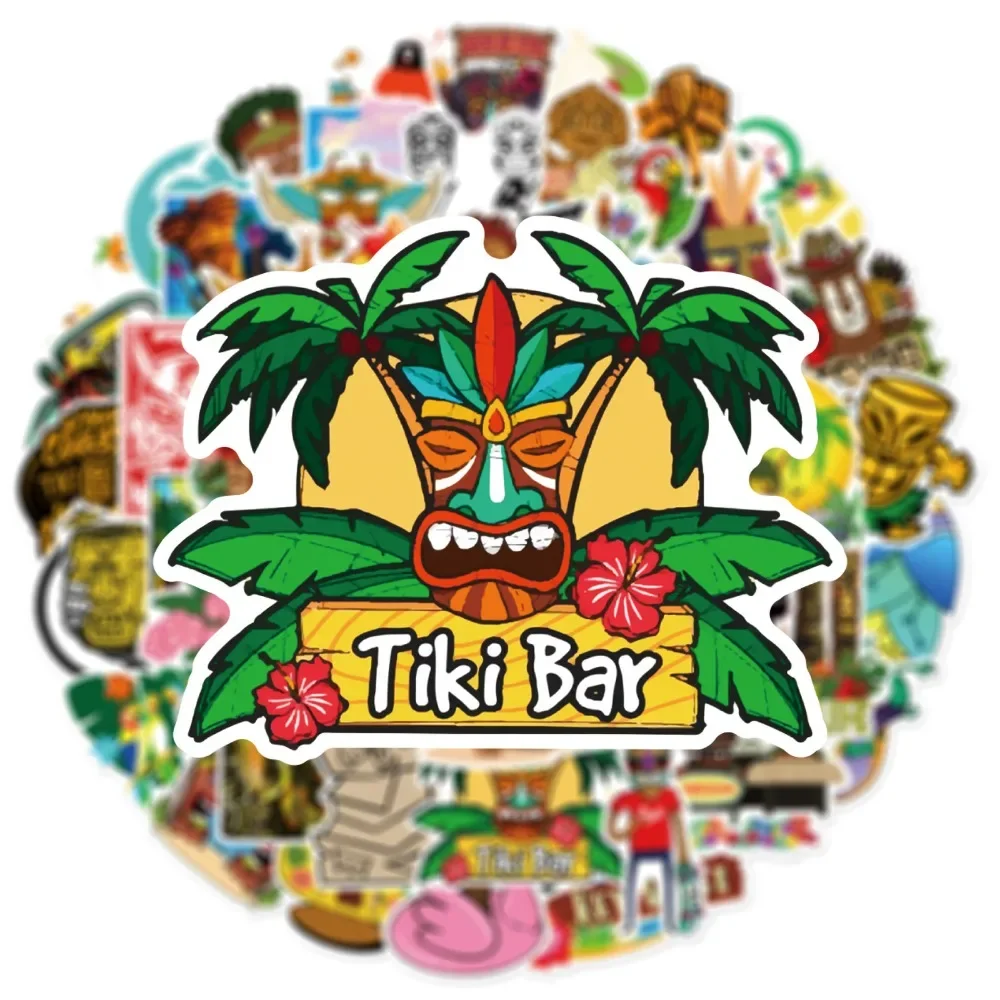 50PCS Hawaii Tiki Bar Graffiti Motorbike Helmet Stickers Waterproof ...