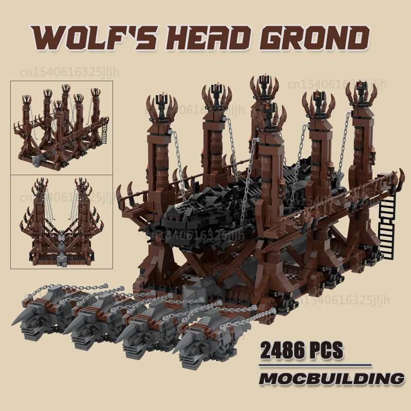 Wolf's Head Grond Moc Movie Scence Building Blocks Technology Bricks ...