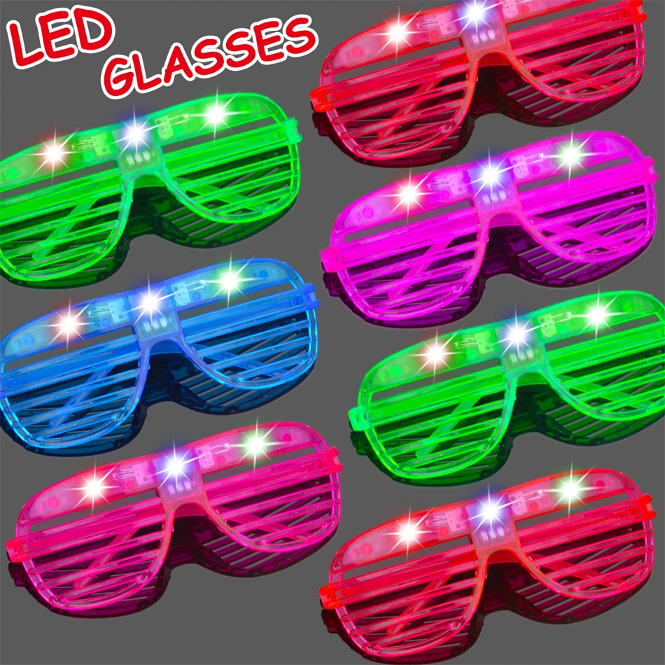 10-15-30-Pcs-Light-Up-LED-Glasses-5-Colors-Glow-Glasses-Glow-in-The ...