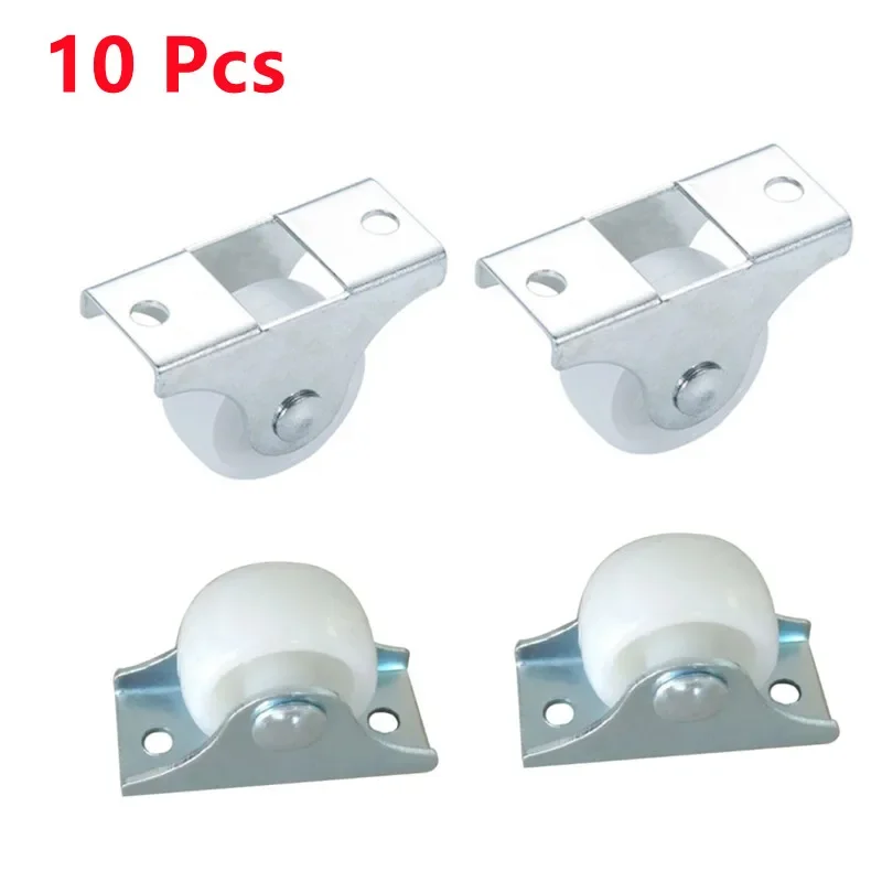 White-Rail-Fixed-Casters-1-Inch-Caster-Strong-Plastic-Wheel-Small-One ...