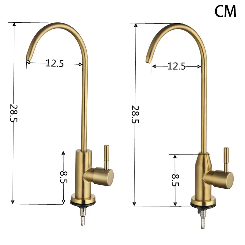 1-4-Brushed-Gold-Kitchen-Faucet-Direct-Drinking-Tap-Single-Cold-Water ...