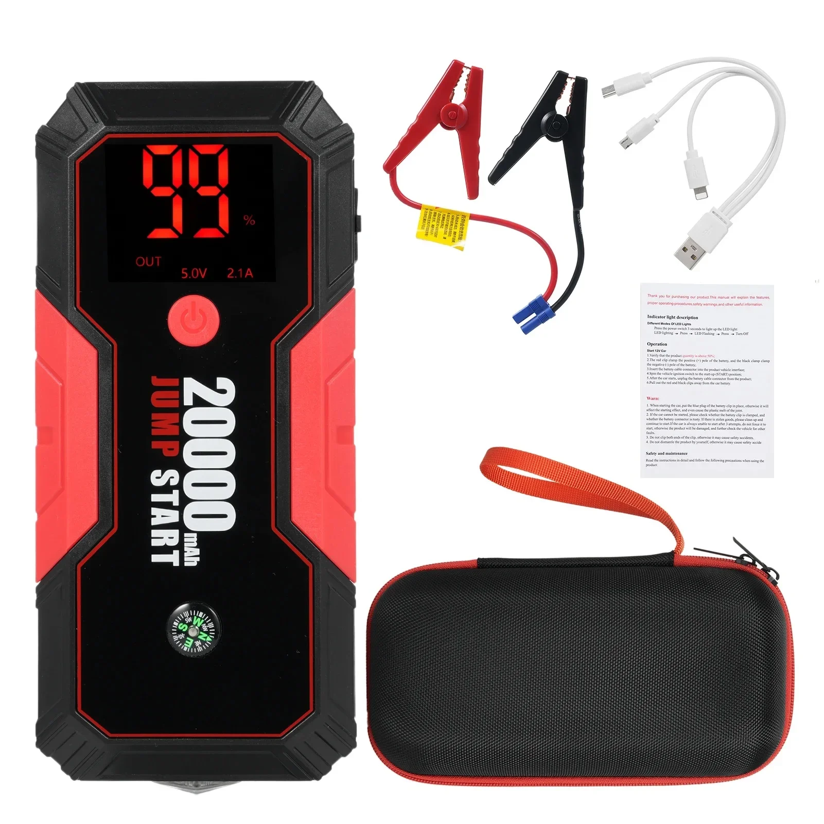 Car-Jump-Starter-Portable-Car-Battery-Starter-12V-20000mAh-Auto ...
