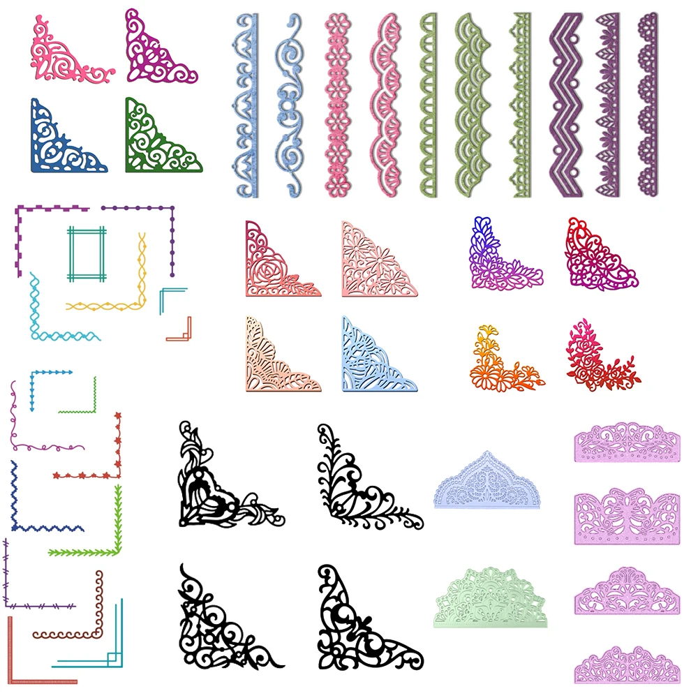 Corner Lace Cutting Dies Corner Flowers Cutting Dies Lace Edge Border ...