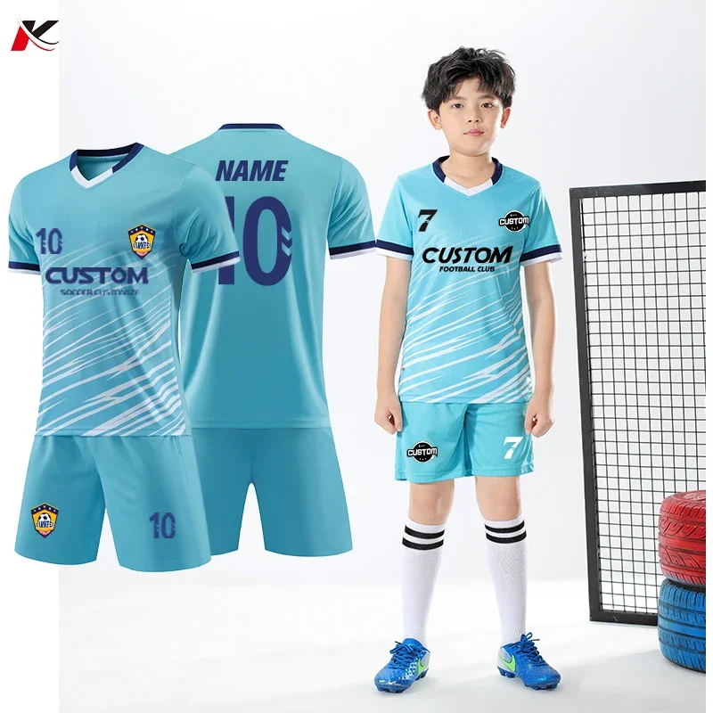 New Season 100% Polyester Soccer Jersey Kids Football Uniform Custom ...