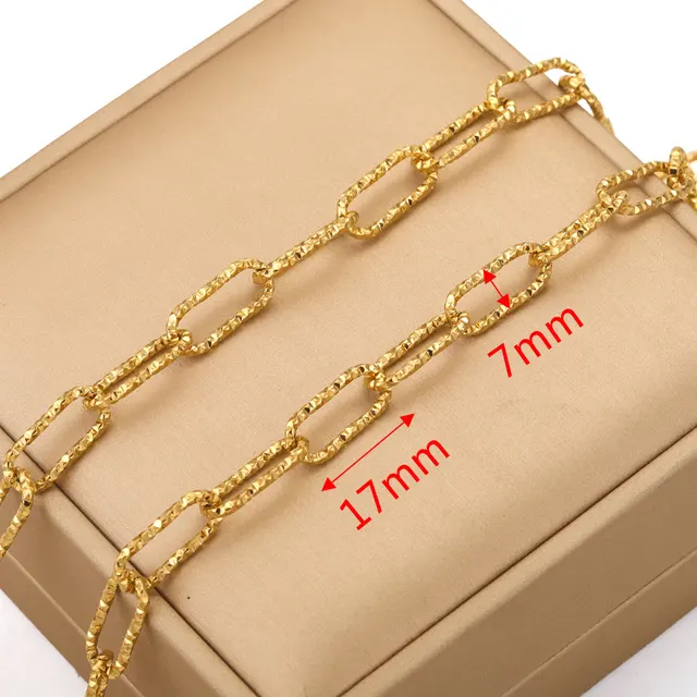1meter Stainless Steel PVD 18K Gold Plated Link Chain Big Rolo Cable ...