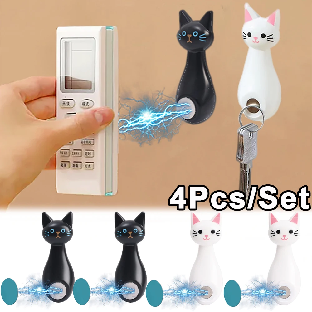 4/2Pcs Magnetic Hooks Strong Wall Mounted Magnet Holder Hook For Remote ...