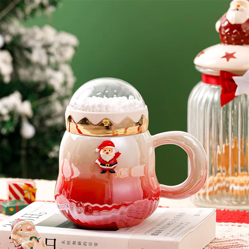 Christmas-Mugs-Santa-Claus-Tree-Ceramic-Cup-with-Snowball-landscape-Lid ...