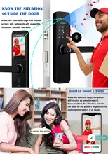 Tuya visual Wifi Digital Electronic Smart Fingerprint Door Lock With ...