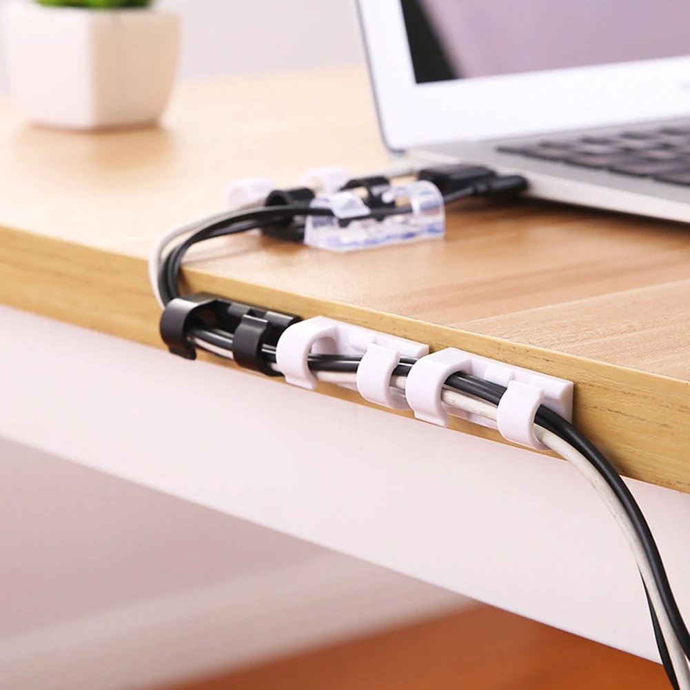 20pcs Wire Clamp Organizer Self-adhesive Cable Clips Desk Drop Wire ...