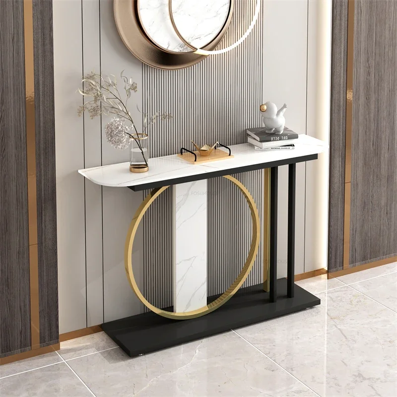 Light-Luxury-Console-Tables-Simple-Slate-Desktop-Console-Table-for ...