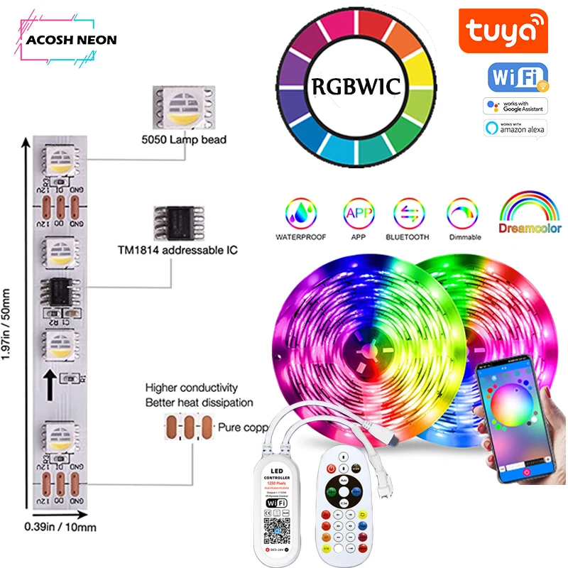 Tuya-LED-RGBWIC-Strip-Lights-Wifi-Smart-Waterproof-Home-Decoration-Rgbw ...