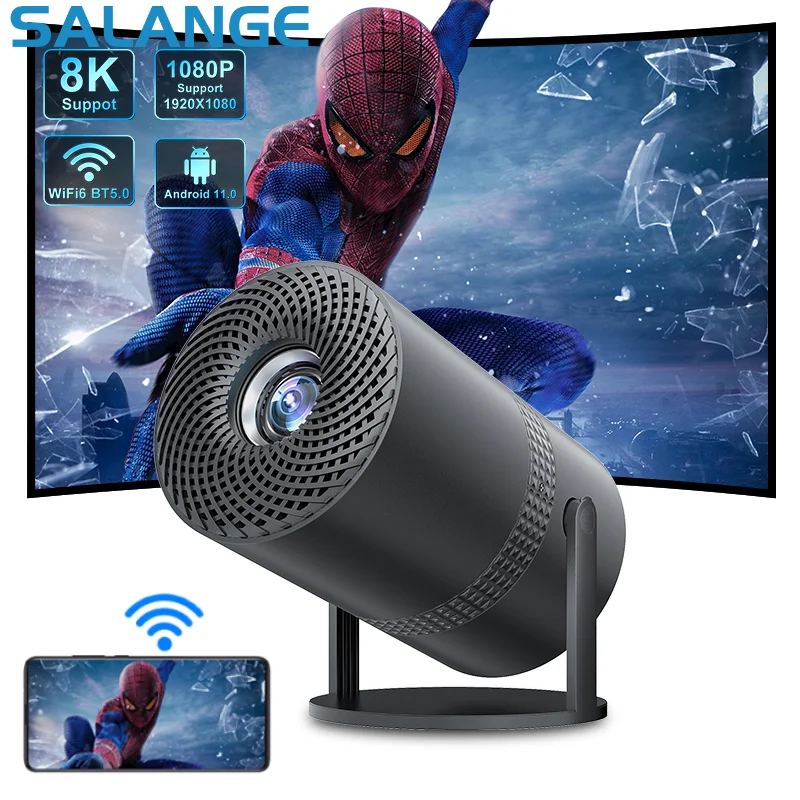 Salange-Proyector P300 4K, dispositivo con Android 11, WiFi, 180° giratorio, Smart TV, 720P ...