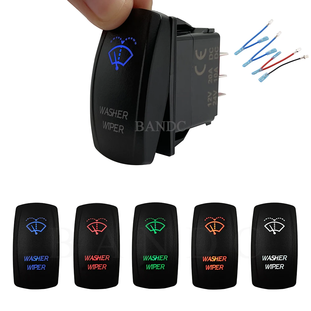 Washer Wiper Momentary Rocker Switch 7pin (on)-off-on Dpdt Toggle ...