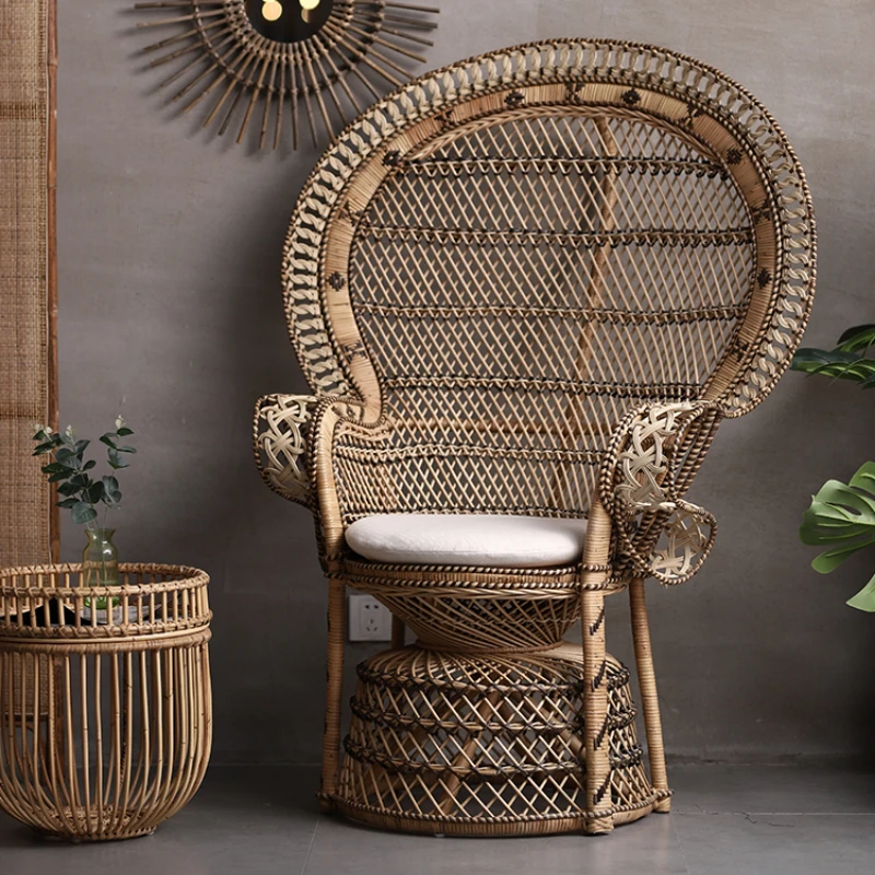 Natural Vine Peacock Chair Homestay Indonesian Vine Chair Thai Balcony ...