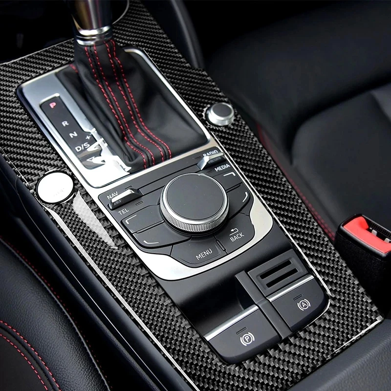 LHD Car Center Gear Shift Frame Cover Carbon Fiber Sticker For Audi A3 ...
