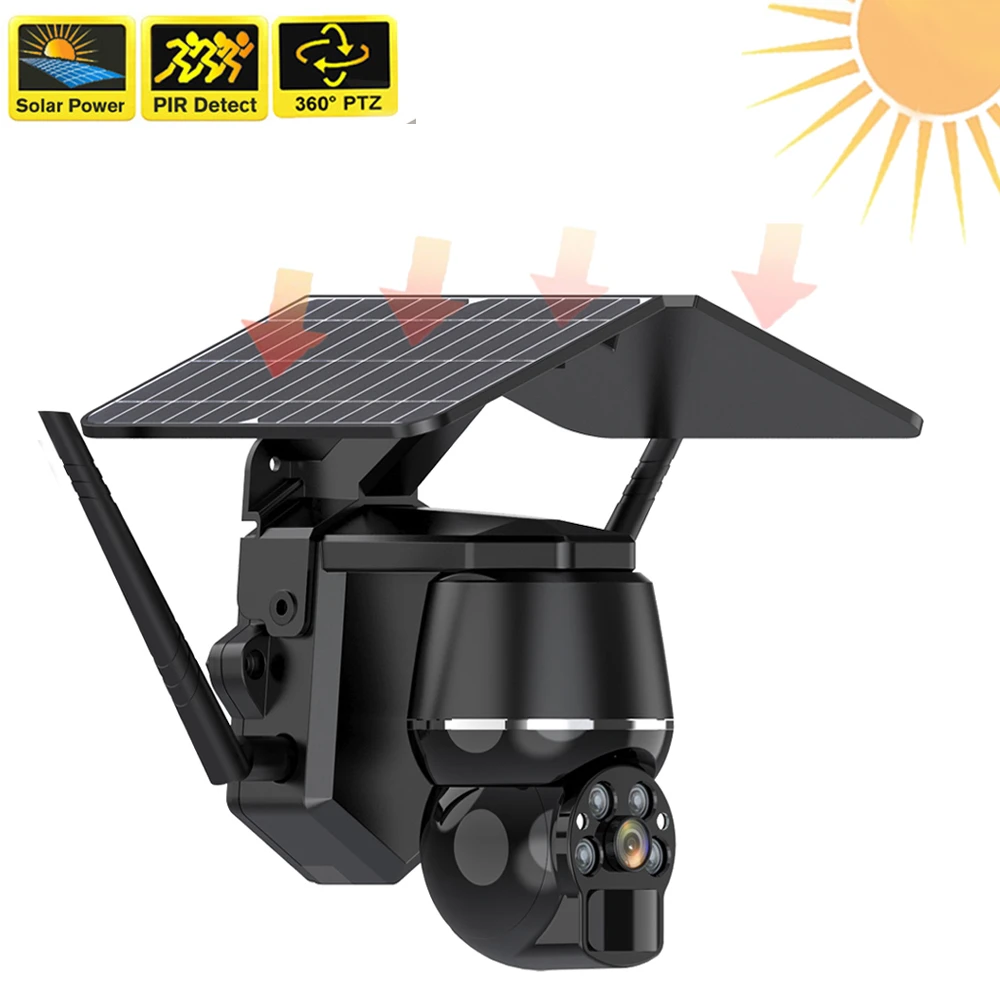 3MP Wireless WiFi 4G Camera Outdoor Solar Panel Powered Security ...