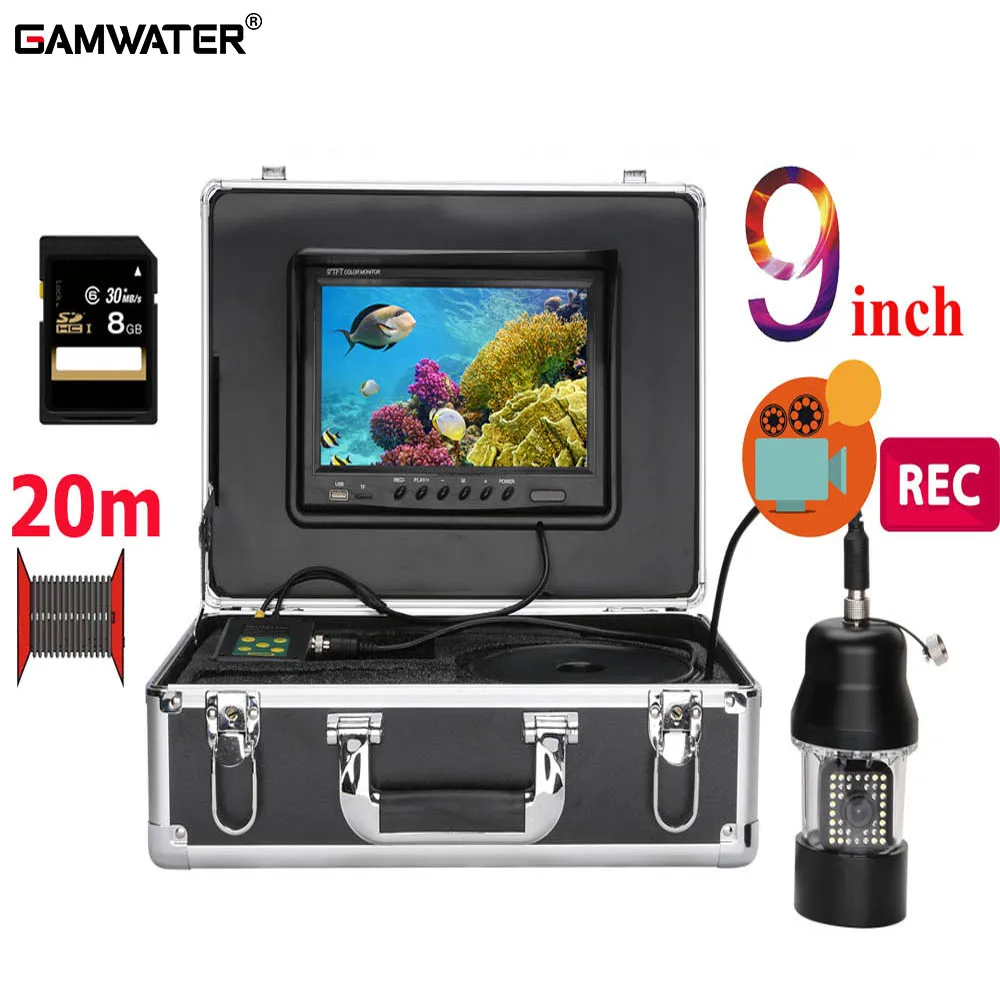 Gamwater 9 Inch Dvr Recorder Underwater Fishing Video Camera Fish ...