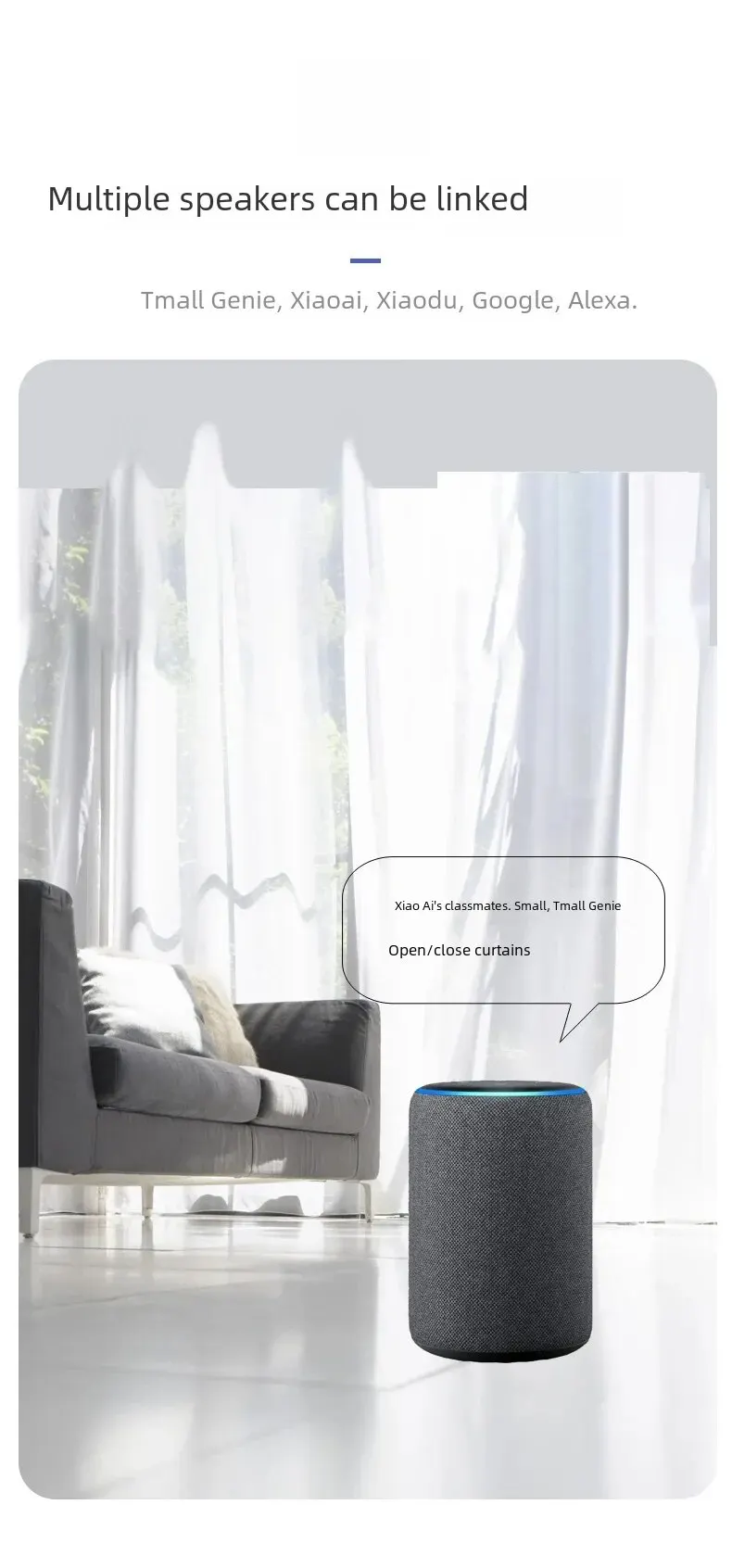 Smart Voice Controlled Electric Curtain Motor Mural Intelligence Home ...