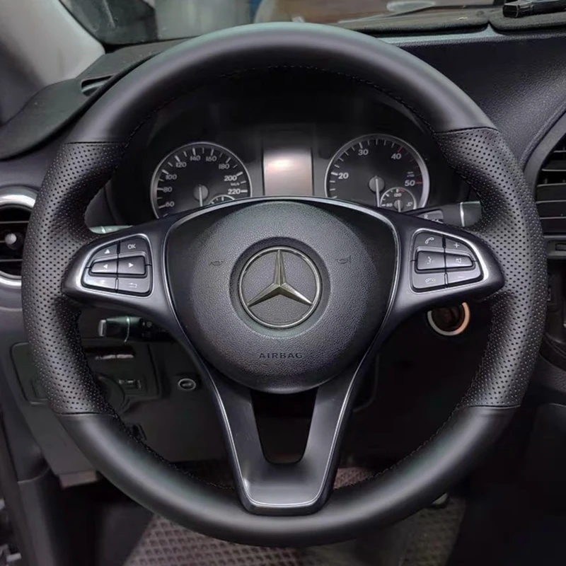 Custom-Steering-Wheel-Braid-Cover-Genuine-Leather-100-Fit-For-Mercedes ...