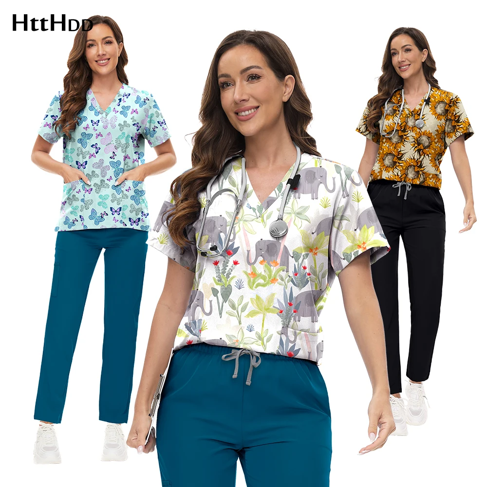 Scrubs Uniforms Sets High-quality Medical Scrub Multicolor Animal ...