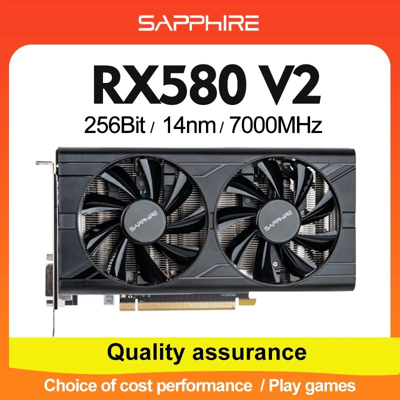SAPPHIRE-RX580, 8GB, V2, 256Bit, GDDR5 Para AMD Serie RX500, RX 588, D5 ...