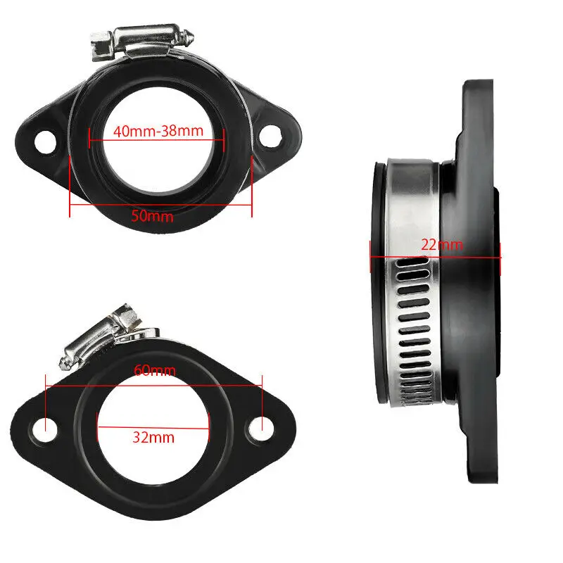 32mm 34mm Carb Flange Intake Adapter Manifold Boot For Mikuni 30-34 ...
