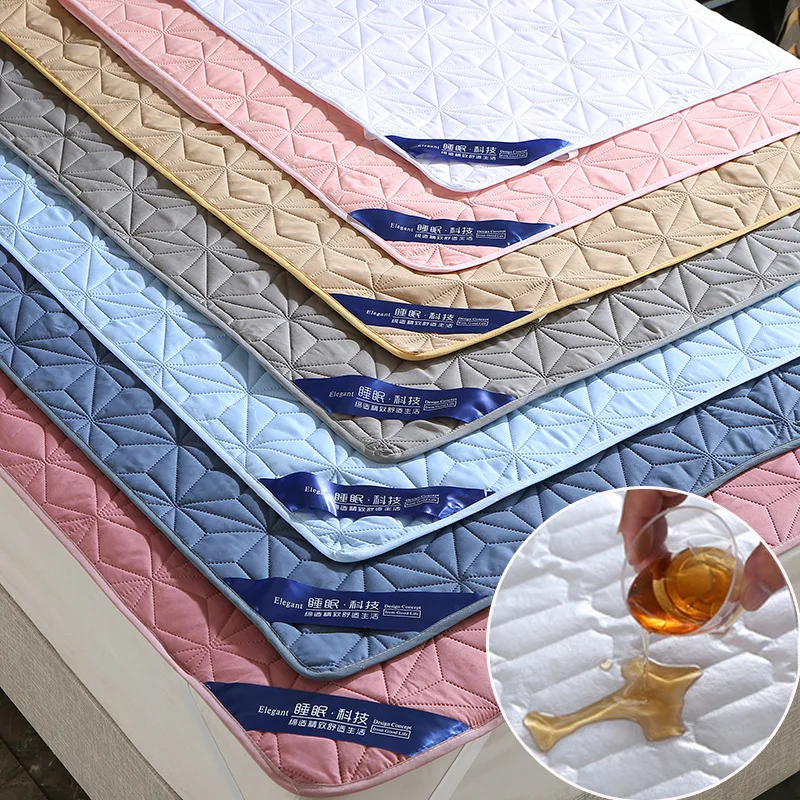 Sandwich-Cotton-Quilted-Waterproof-Bed-Pad-Elderly-and-Children-Bed ...