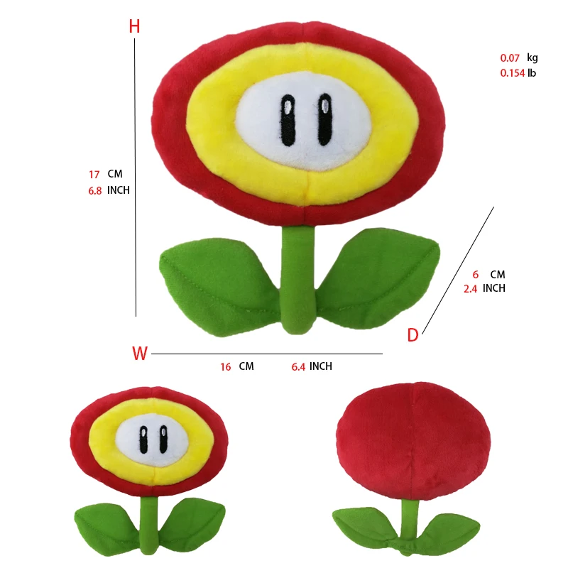 Mario Plush Toys Toad Yoshi Goomba Boo Shy Guy Ice Fire Flower Super ...