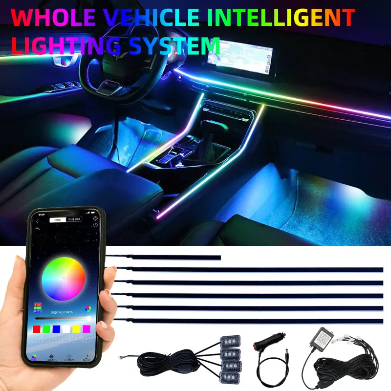 Symphony LED Car Ambient Light 1 in6/10 RGB Interior Decoration Acrylic ...