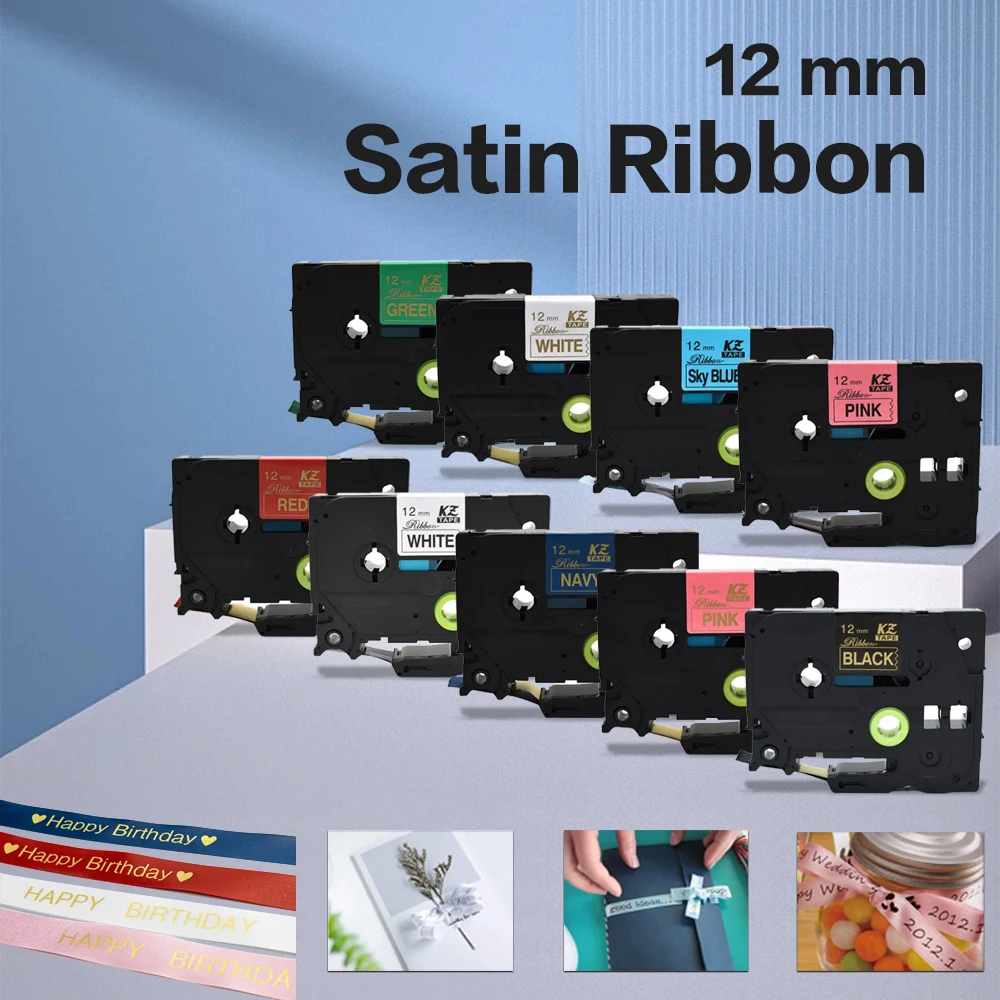 3PK-12mm-TZe-Satin-Ribbon-tz-Label-Tape-for-Brother-TZ-RE34-TZ-RN34-TZ ...